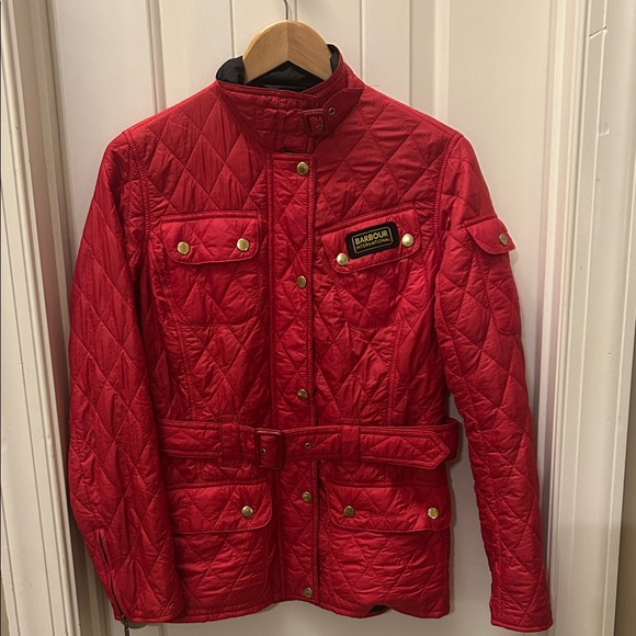 Barbour | Jackets & Coats | Barbour Red Quilted Utility Jacket | Poshmark